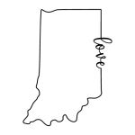 Indiana Map - Outline, Printable State, Shape, Stencil, Pattern ...
