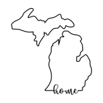 Michigan Map - Outline, Printable State, Shape, Stencil, Pattern ...