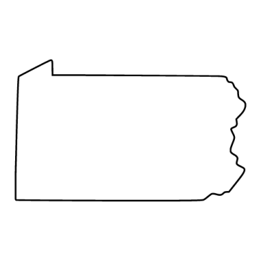Pennsylvania Map - Outline, Printable State, Shape, Stencil, Pattern ...