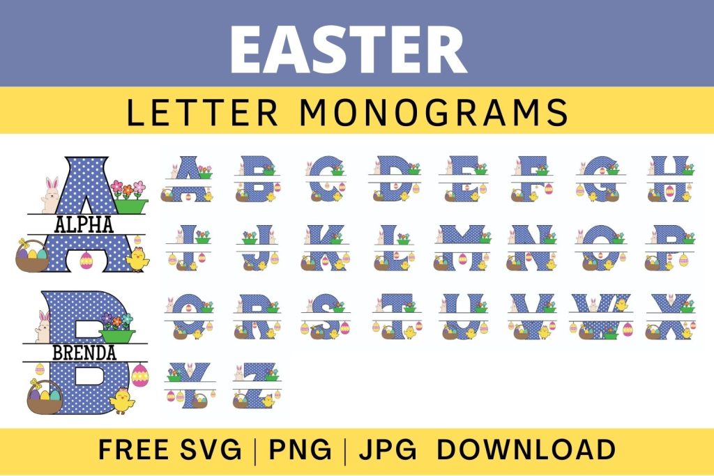 Easter Monogram Letters - Personalizable Clip Art