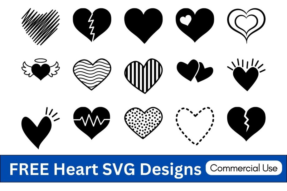 Heart SVGs: FREE Printables, Stencils, Silhouette