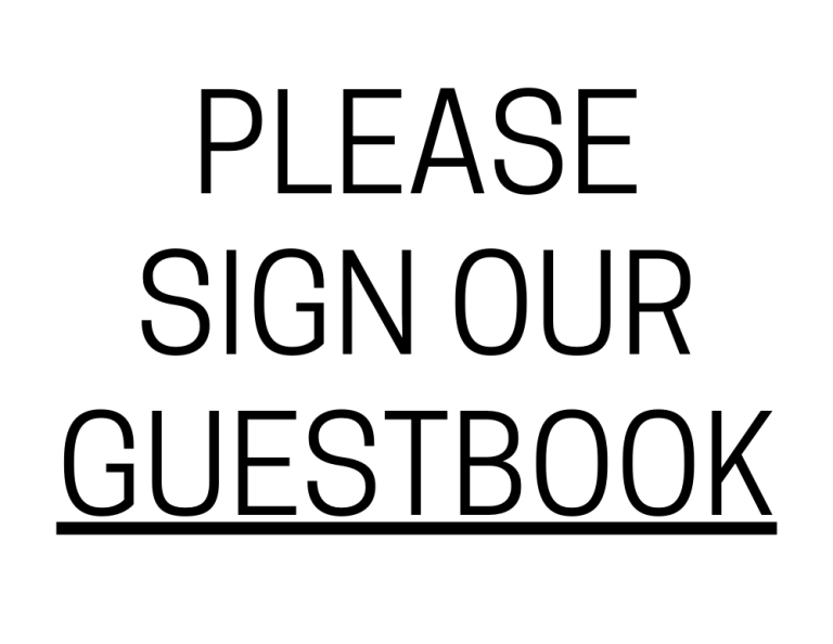 Please Sign Our Guestbook Sign: Printable Templates (Free PDF Downloads)