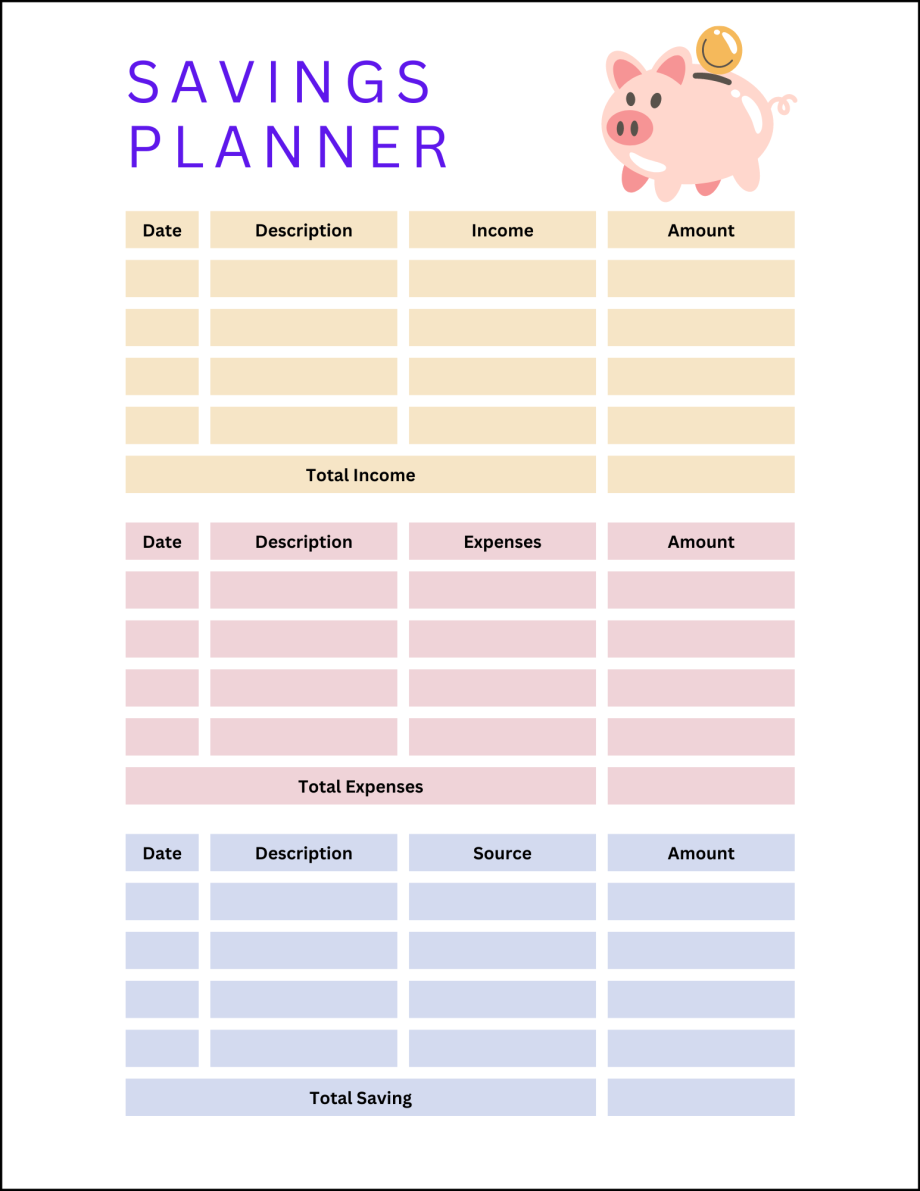Financial Planners - Free Printable Templates