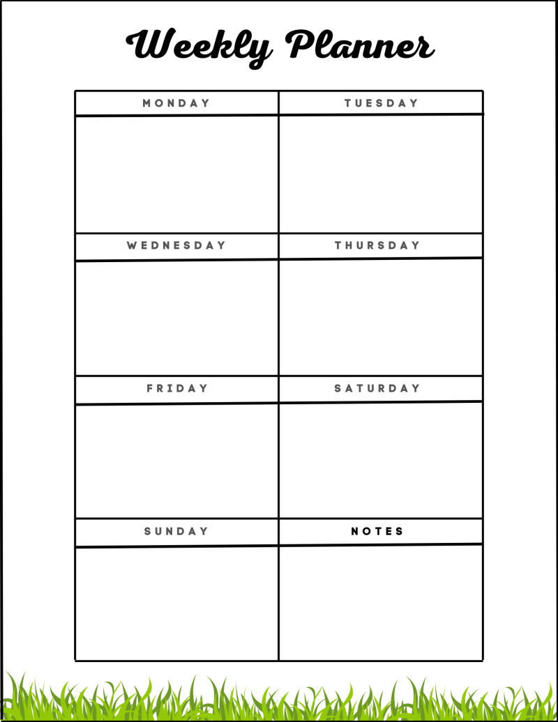 Free Printable Weekly Planner - Templates