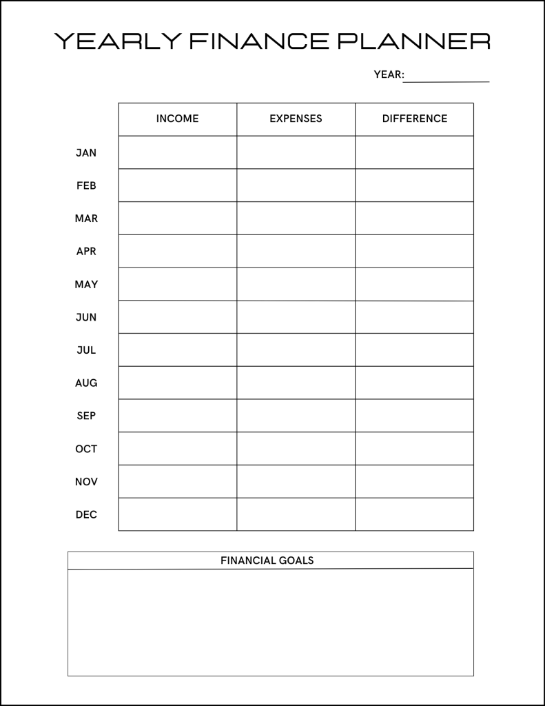 Financial Planners - Free Printable Templates