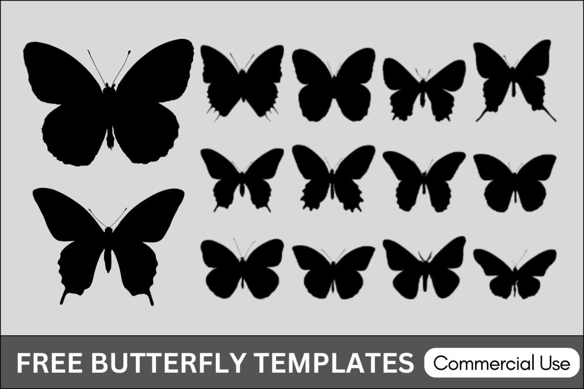 Butterfly Templates: FREE Printables, Stencils, Silhouette