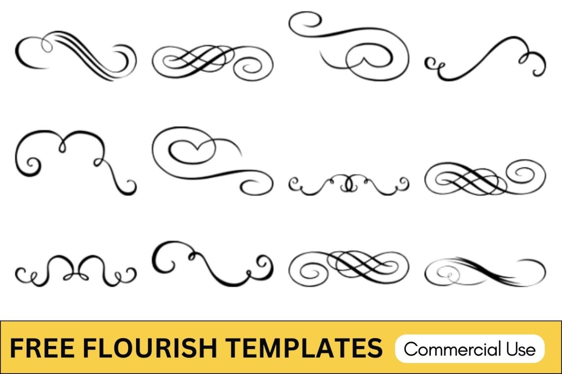 Flourish Templates: FREE Printables, Stencils, Silhouette