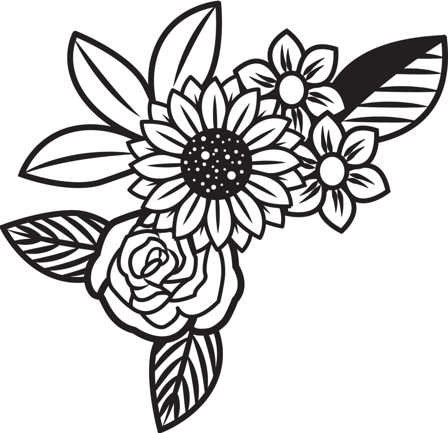Floral SVG: FREE Printables, Stencils, Silhouette