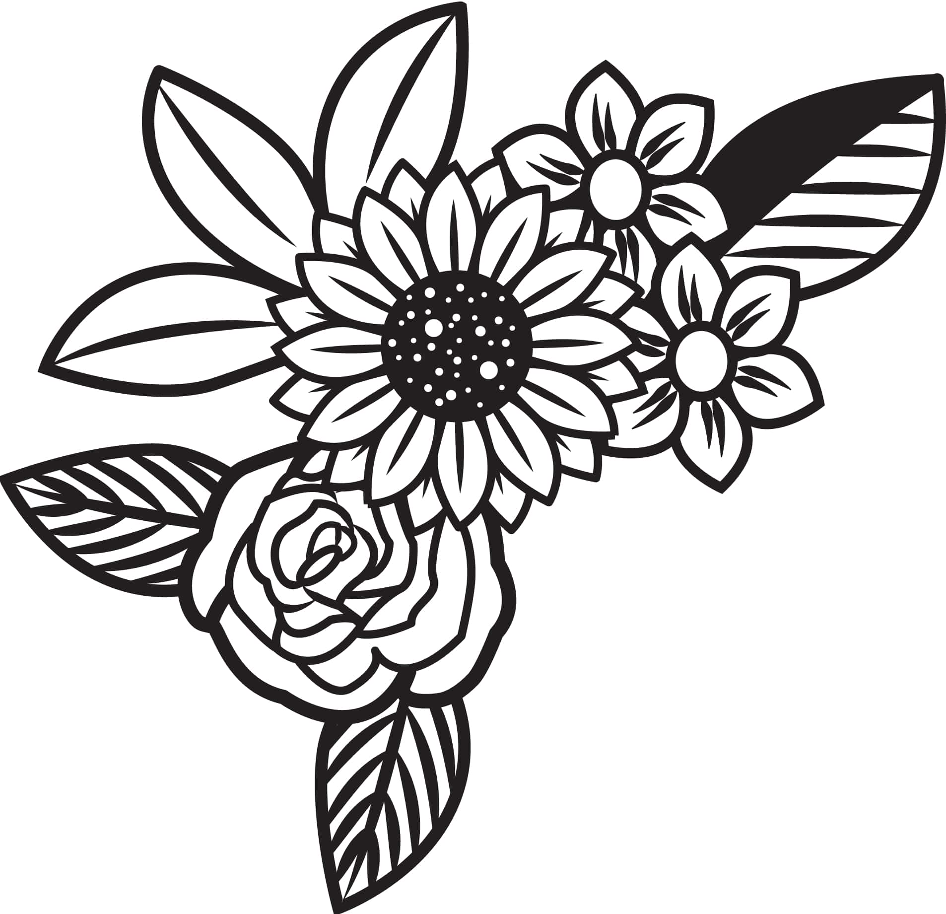 Floral SVG: FREE Printables, Stencils, Silhouette