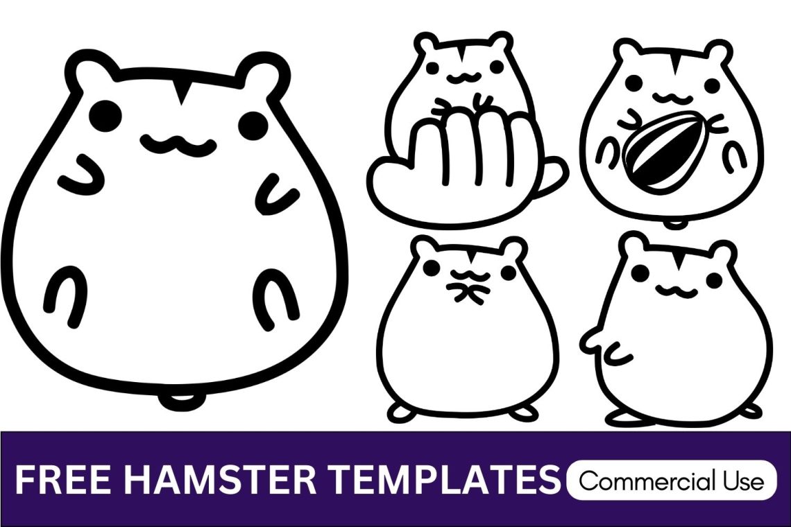 Hamster Templates: FREE Printables, Stencils, Silhouette