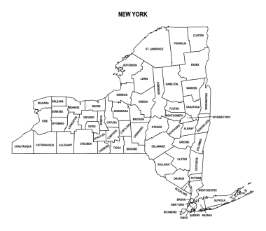 New York County Map: Editable & Printable State County Maps