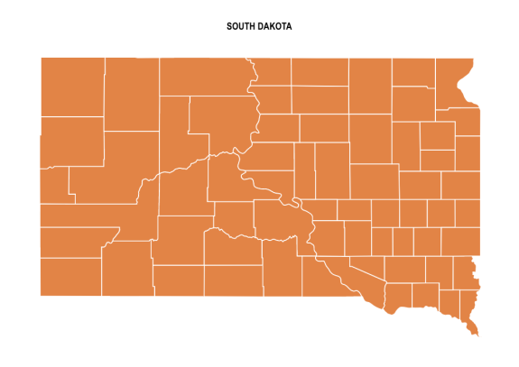 South Dakota County Map: Editable & Printable State County Maps