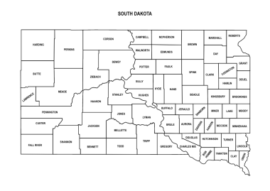 South Dakota County Map: Editable & Printable State County Maps