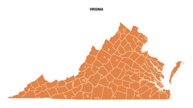 Virginia County Map: Editable & Printable State County Maps