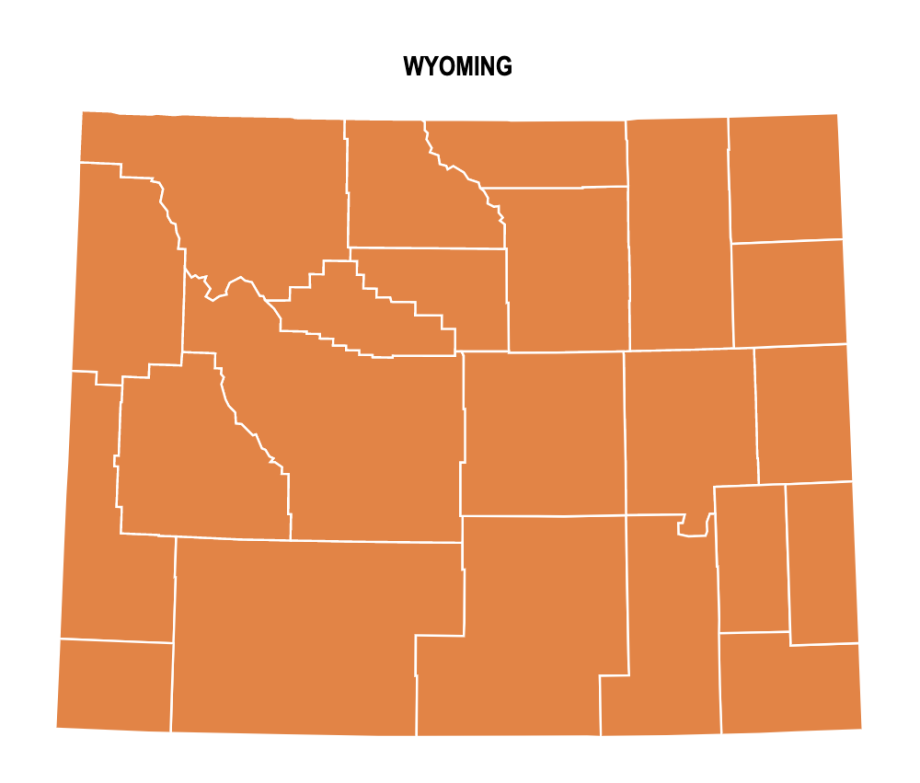 Wyoming County Map: Editable & Printable State County Maps