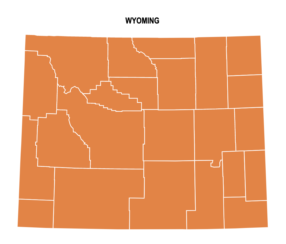 Wyoming County Map: Editable & Printable State County Maps