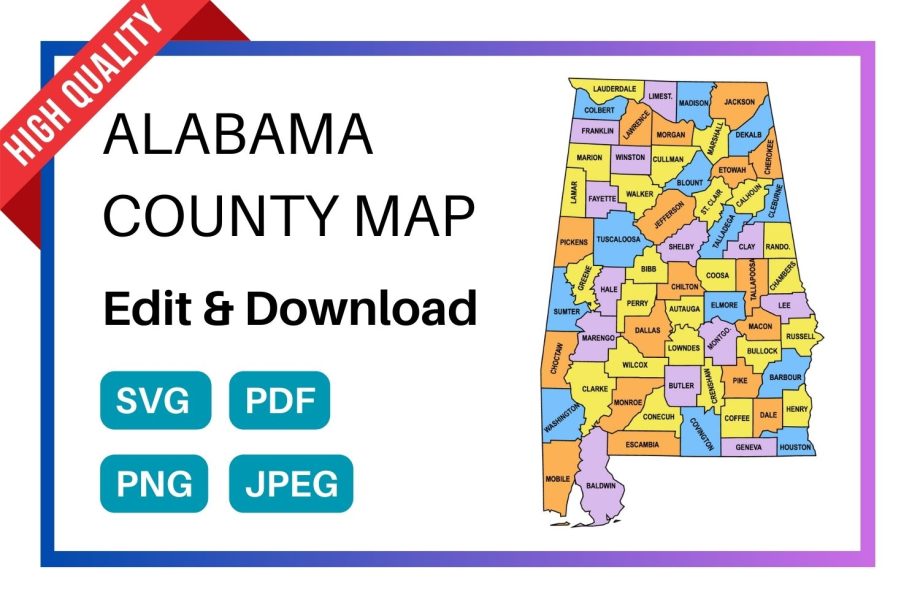 Alabama County Map: Editable & Printable State County Maps
