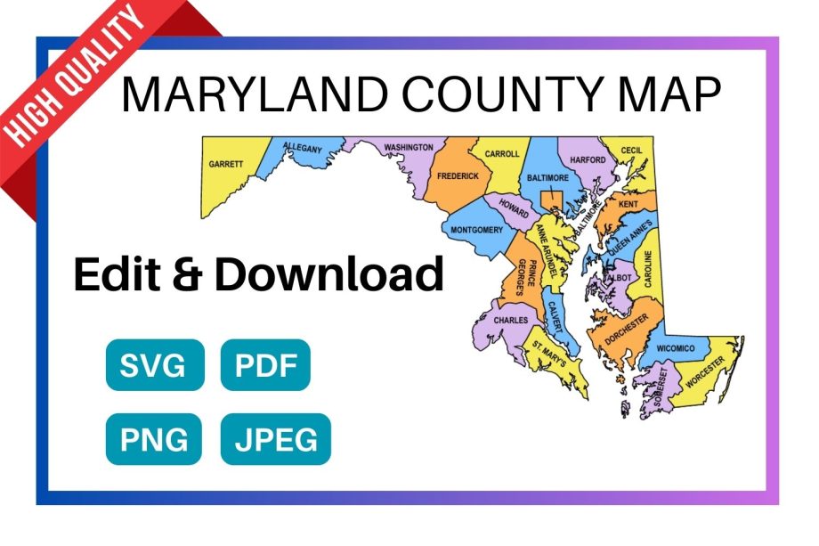 Maryland County Map: Editable & Printable State County Maps