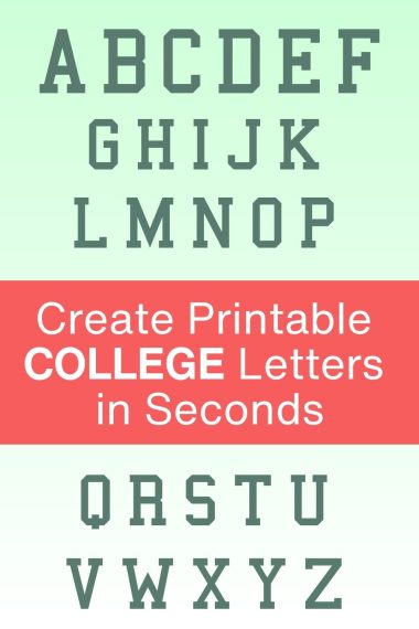 Printable College Letters: Free Alphabet Font & Letter Templates