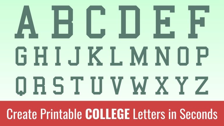 Printable Varsity Letters: Free Alphabet Font & Letter Templates