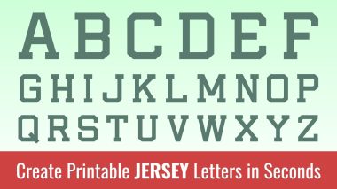 Printable Jersey Letters: Free Alphabet Font & Letter Templates