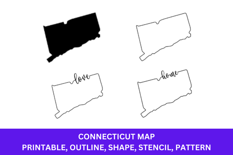 Connecticut Map - Outline, Printable State, Shape, Stencil, Pattern ...