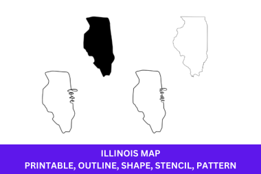 Illinois Map - Outline, Printable State, Shape, Stencil, Pattern ...