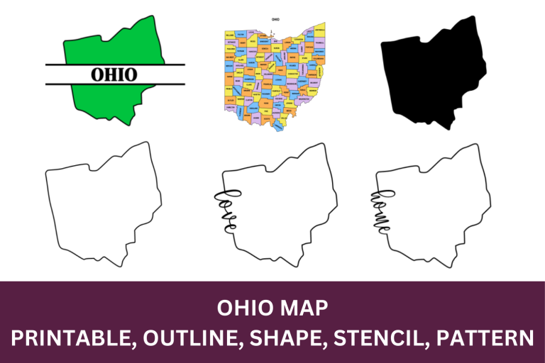 Ohio Map - Outline, Printable State, Shape, Stencil, Pattern - Outline ...