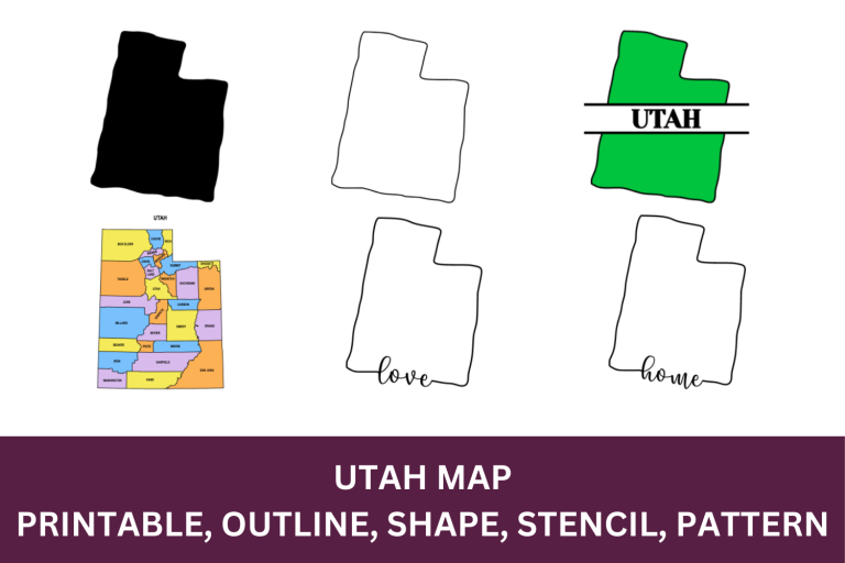 Utah Map - Outline, Printable State, Shape, Stencil, Pattern - Outline ...