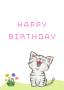 Printable Cute Cat Theme Birthday Card