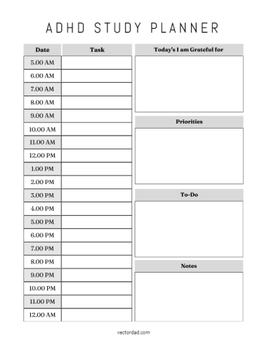 FREE Printable ADHD Planner: Online Editable