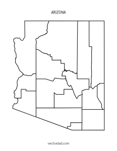 Free Printable Blank Outline Map Of Arizona County