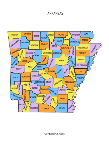 Arkansas County Map: Editable & Printable State County Maps