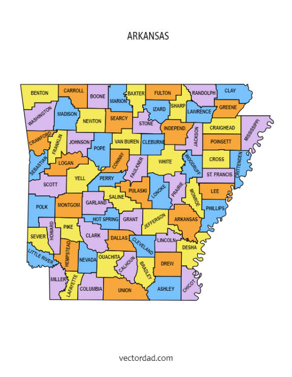 Arkansas County Map: Editable & Printable State County Maps