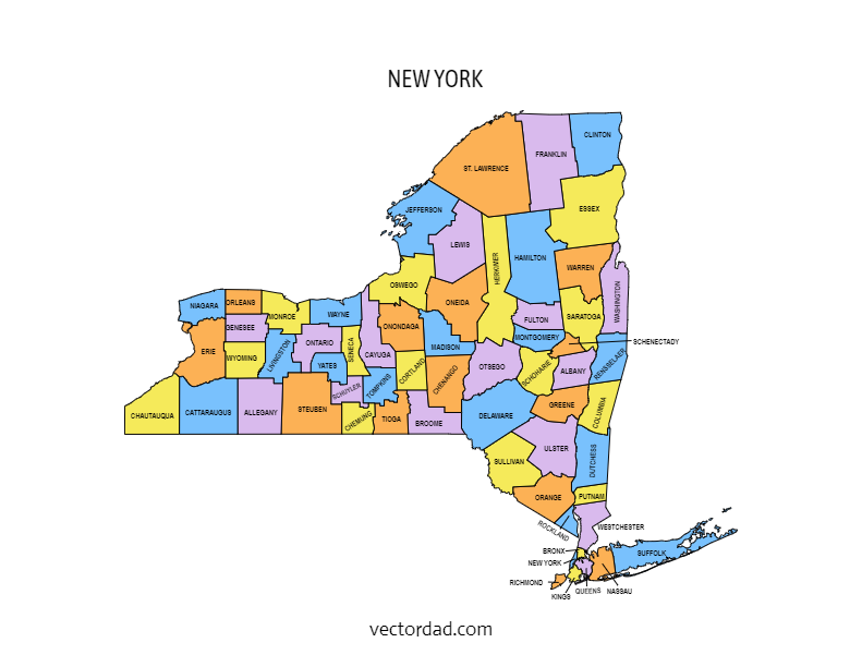 Map Of New York Counties Free Printable Maps