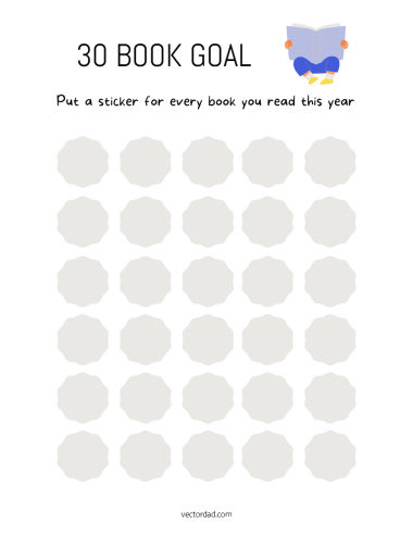 Free Printable 30 Book Goal Template