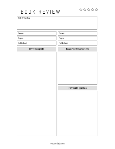 Free Printable Book Review Template