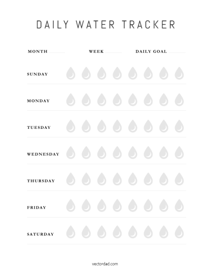 Free Printable Daily Water Tracker Template