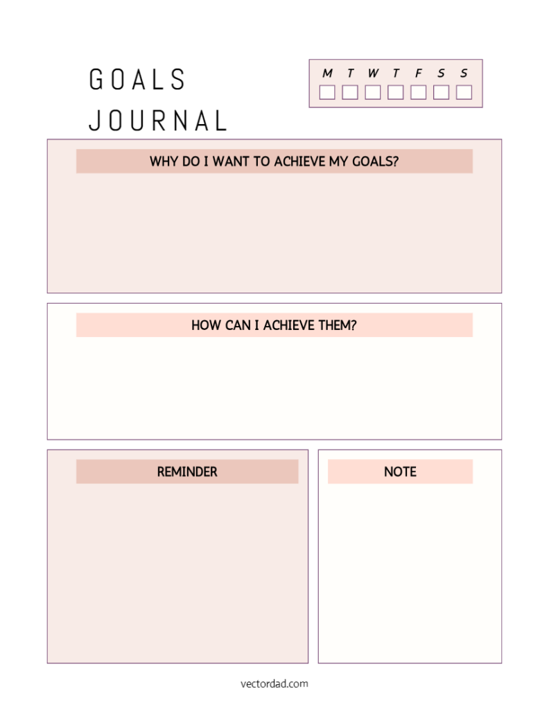 Free Printable Goals Journal Template