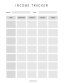 Free Printable Grey & White Minimalist Income Tracker Template
