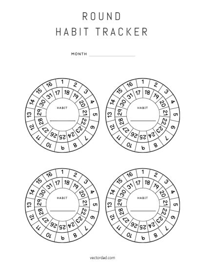 Free Printable Round Habit Tracker Template