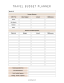 Free Printable Travel Budget Planner Template