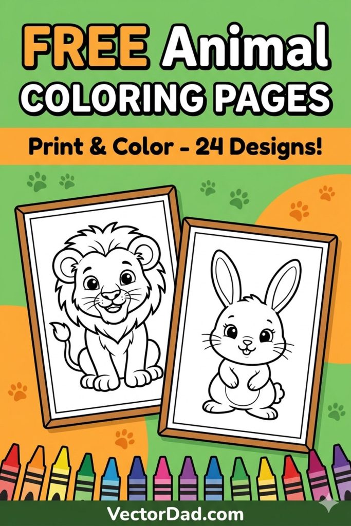 Animal Coloring Pages — 24 Free Printable PDFs For Kids